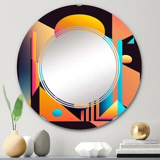 Designart 'Graphic Retro Compositions III' Printed Modern Geometric ...