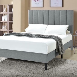 King Size Upholstered Platform Bed Gray - Bed Bath & Beyond - 37433692