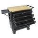 4 Drawers Multifunctional Tool Cart with Wheels and Storage Cabinet - N ...