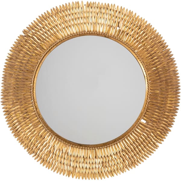 Samah Gold Sunburst Handmade Metal Accent Mirror - 32"H x 32"W x 1"D - Bed Bath & Beyond - 36557237