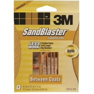 3M 20916-320 SandBlaster Between Coats Sanding Pad, Fine 320-Grit, Gold ...