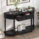 Circular Curved Frame Classic Console Table w/Drawers & Open Shelf ...
