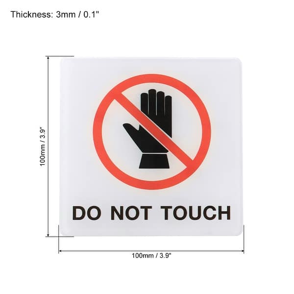 Do Not Touch Sign Adhesive Indoor Outdoor Wall Mount Sticker - White ...