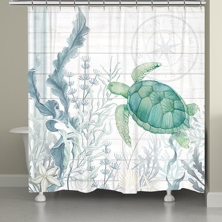 Laural Home Beach Therapy Turtle Shower Curtain 71x72 - Bed Bath ...