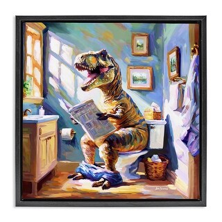 Stupell Urban Bathing Bear Framed Floater Canvas Wall Art Design By ...