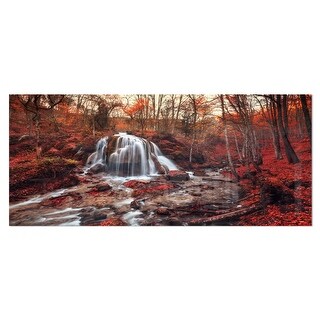 Designart 'Silver Stream Waterfall Close-up' Landscape Photo Metal Wall ...