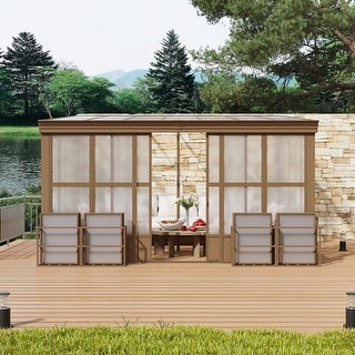 Lean-to Sunroom 12x14FT, Wall Mounted Solarium - Bed Bath & Beyond ...