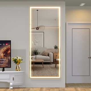Extra Large LED Bathroom Mirror with 3 Color Aluminum Framed - On Sale ...