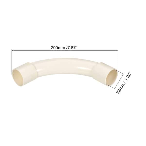 PVC Water Pipe Elbow Fitting 32mm ID 200mm Length Tube Adapter, White ...