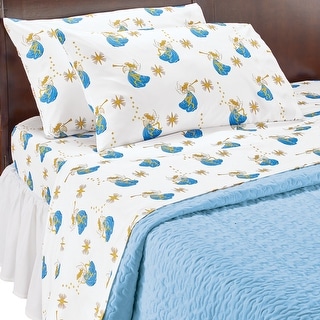 White Printed Angel and Gold Stars Bedsheet Set - Bed Bath & Beyond ...