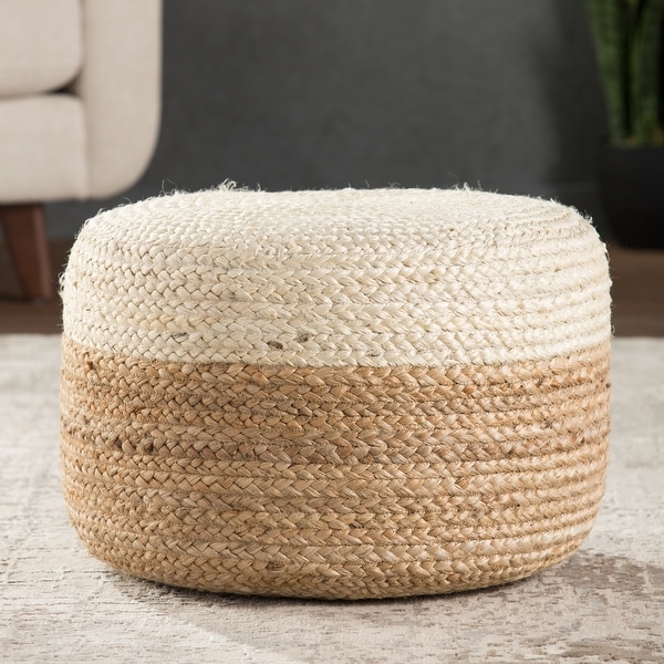 Juniper Home Saba Round Jute Pouf Ottoman Foot Stool On Sale Bed Bath Beyond 20469486