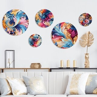 Designart "Ethno Paisley Harmony Fuse Marble Pattern" Marble Wall Art ...