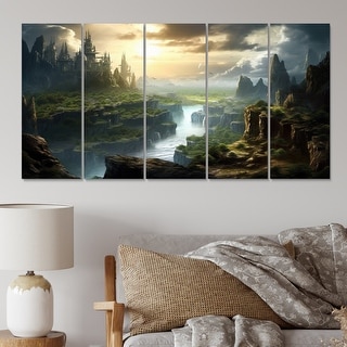 Designart "Fairytale Castle II" Castles Metal Wall Decor Set - Bed Bath ...