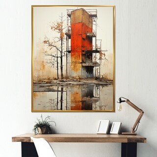 Designart "Factory Landscape Russet Resilience " Factories Framed Wall ...