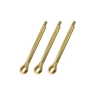 Split Cotter Pin - mm x mm Solid Brass 2-Prongs Gold Tone 3Pcs - Bed ...