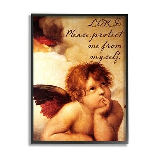 Stupell Lord Protect Me Quote Traditional Angel Design Framed Wall Art ...