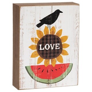 Crow "Love" Sunflower & Watermelon Box Sign - 8" x 6" x 2" - Bed Bath ...
