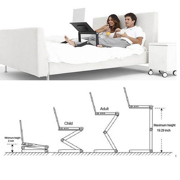 Adjustable Folding Laptop Netbook Computer Office Table Desk Stand Tray ...