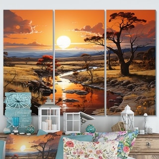 Designart "Australia Outback Wonder I" Landscapes Wall Decor Set - Bed ...