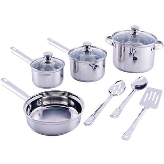 COOKWARE SET Non Stick Stainless Steel 10 Pieces Pots and Pans Set Kitchen Tools - Bed Bath ...