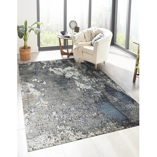 Gray Contemporary Abstract Hand Crafted Area Rug - 5'3 x 7'6 - Bed Bath ...
