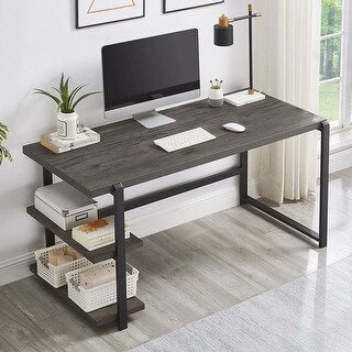 Computer Desk with Shelves, 55.1" Industrial Work Desk for Home Office ...
