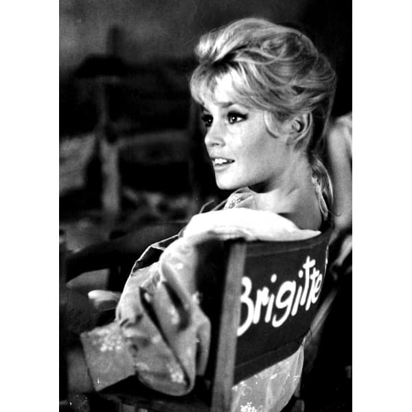 Brigitte Bardot in a directors chair printed with her name Photo Print ...