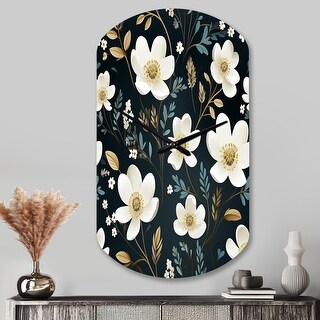 Designart - Mystic White And Teal Splendor Gardens - Floral Large Wall ...