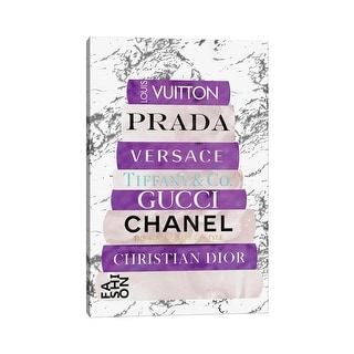 iCanvas "Fashion Nerd-Bright Violet & Beige Book Stack" by Pomaikai ...
