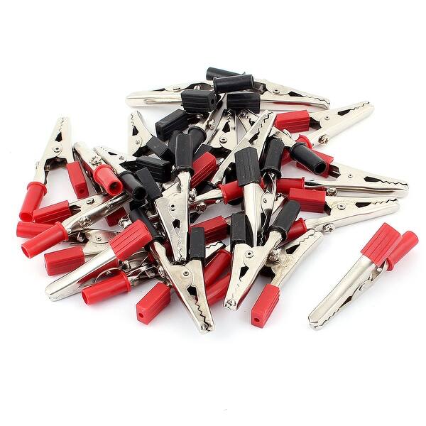 26pcs Breadboard Test Alligator Clip Clamp 55mm Red Black - Red, Silver ...
