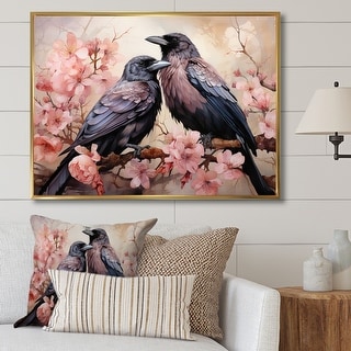 Designart "Crow Graceful Monarchs I" Animals Framed Wall Art Living ...
