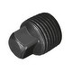 Outer Square Head Socket Pipe Fitting Plug 2Pcs - Black - 3/8NPT - Bed ...