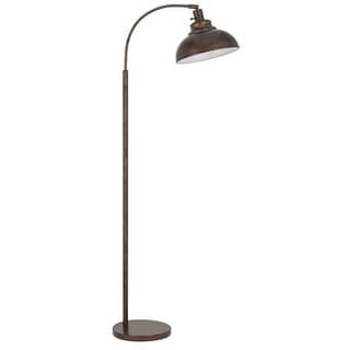 HomeRoots 61" Rusted Traditional Shaped Floor Lamp With Rust Dome Shade ...