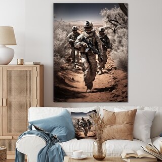 Designart "Army Unity In Camouflage" Army Canvas Art Print - Bed Bath ...