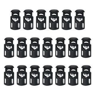 20pcs Cord Lock Stopper Spring Toggle Fastener Slider Organizer Black ...
