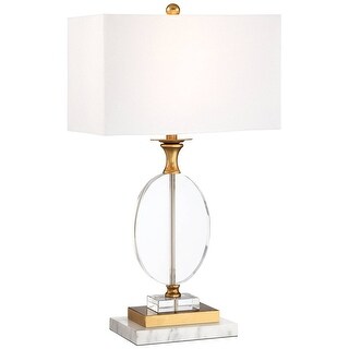 Modern Table Lamp with White Riser 28" Tall Clear Crystal for Bedroom ...