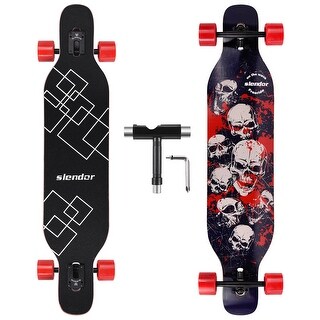 R-Skull Longboard Skateboard 42 inch Drop Through Deck Complete Maple ...