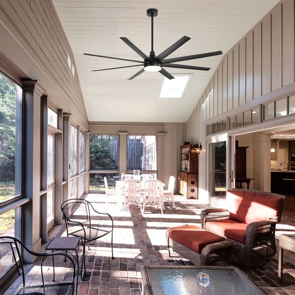 65/72/84/100 Inches Large LED Ceiling Fan with Light Remote(8-Blade ...
