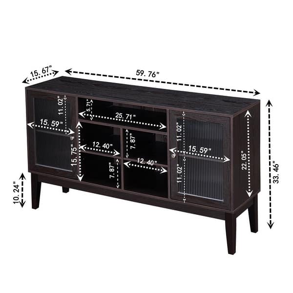 Multifunctional Storage Buffet Cabinet with Glass Doors - Bed Bath ...