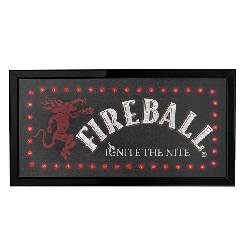 Licensed Fireball Framed Flashing LED Marquee Wall Sign (19"x10") - Red ...