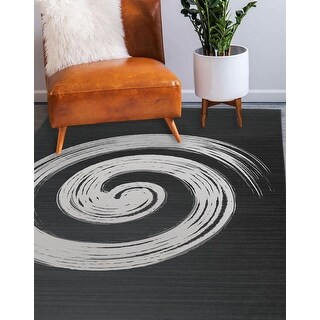 SPIRAL STROKE CHARCOAL Area Rug By Kavka Designs - Bed Bath & Beyond ...