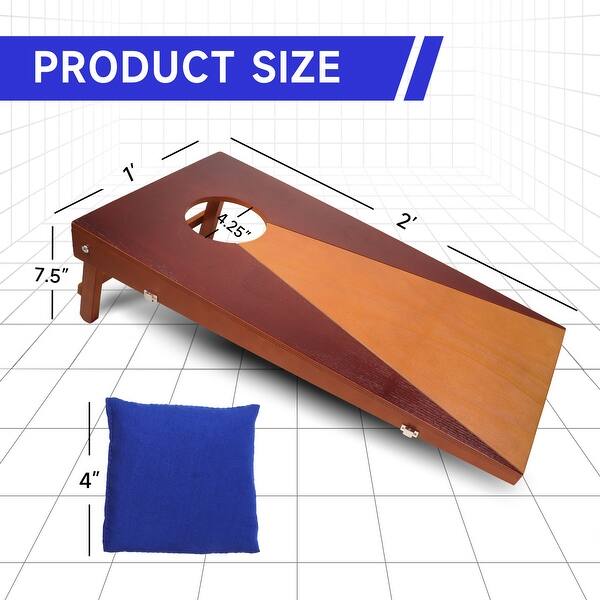 GSE 2'x1' Wooden Portable Cornhole Set, Corn Hole Toss Games Set with 2 ...