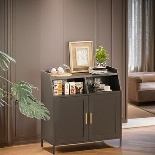 Metal Buffet Sideboard Cabinet with Storage and Doors - N/A - Bed Bath ...