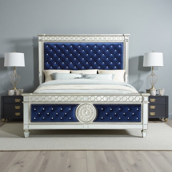 mirrored headboard bed
