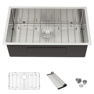 32"x19"x10" Undermount Stainless Steel Kitchen Sink 16 Gauge 10 Inch ...