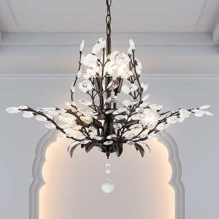 JONATHAN Y Elisana 28.5" 7-Light Contemporary Bohemian Iron/Acrylic LED ...