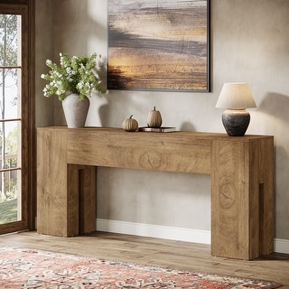 71-Inch Long Console Table for Entryway, Living Room, Rustic Brown - 70 ...
