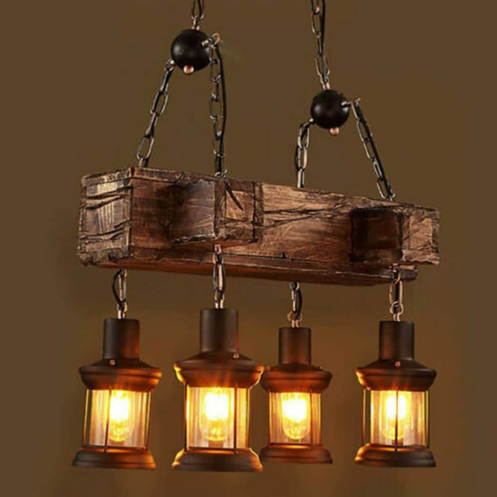 Rustic Ceiling Lamp Chandelier Pendant Lighting Fixture Hanging Light ...
