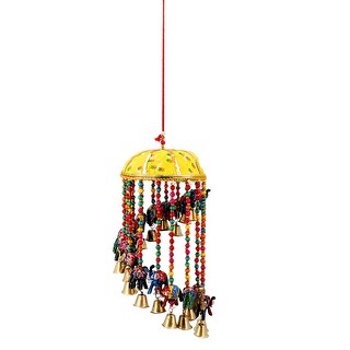 Shop LC Gifts Yellow Inverted Basket Elephant Wind Chimes (6x17.7 ...