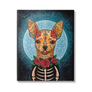 Stupell Day of Dead Chihuahua Canvas Wall Art Design by Pat Cockrell ...
